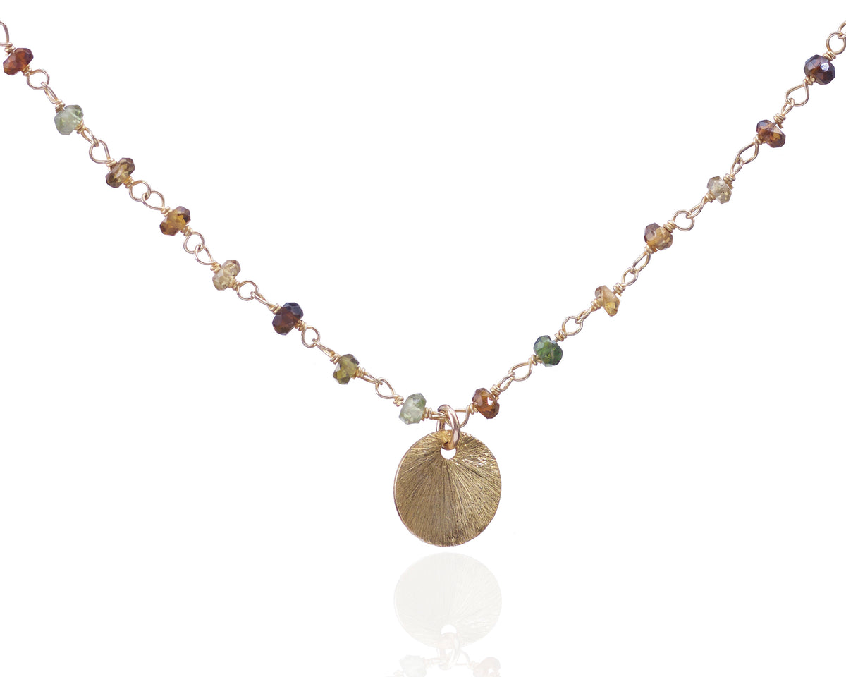 Gemstone Collection 18K Gold Vermeil Gemstones with Disk Necklace ...
